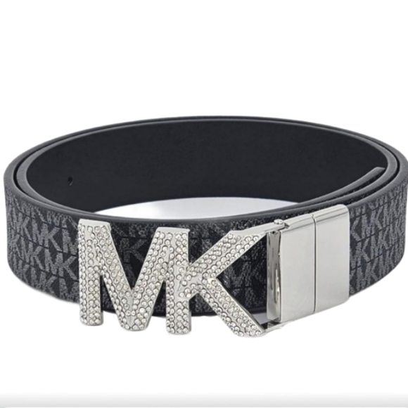 Michael Kors | Accessories | Michael Kors Silver Rhinestone Mk Logo ...